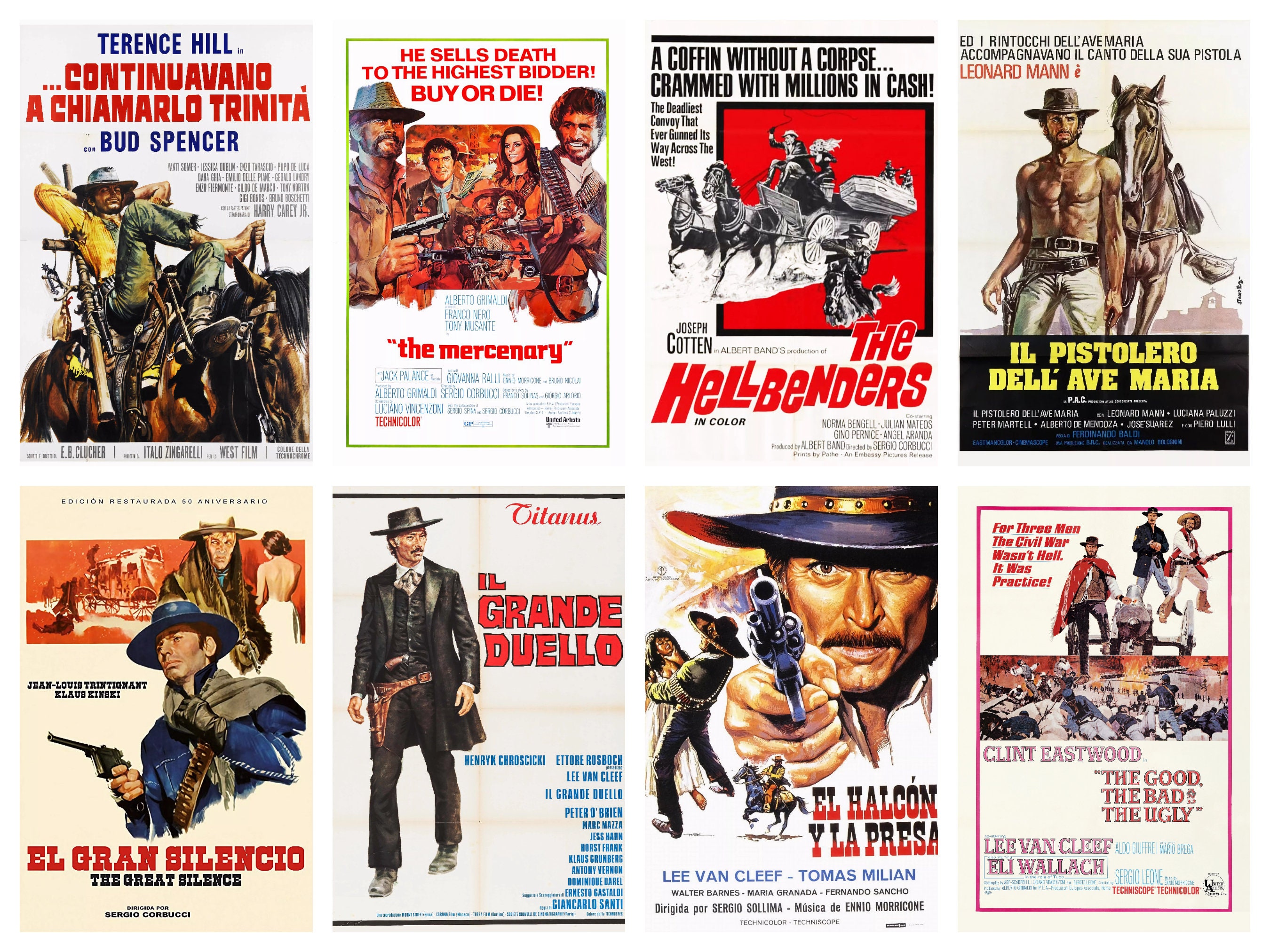 Spaghetti Western Movie Posters: Cult Classic Film Art (digital ...
