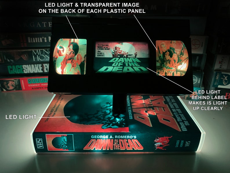 Dawn of the Dead VHS Lamp, Horror VHS Movie Lamp, George A. Romero ...