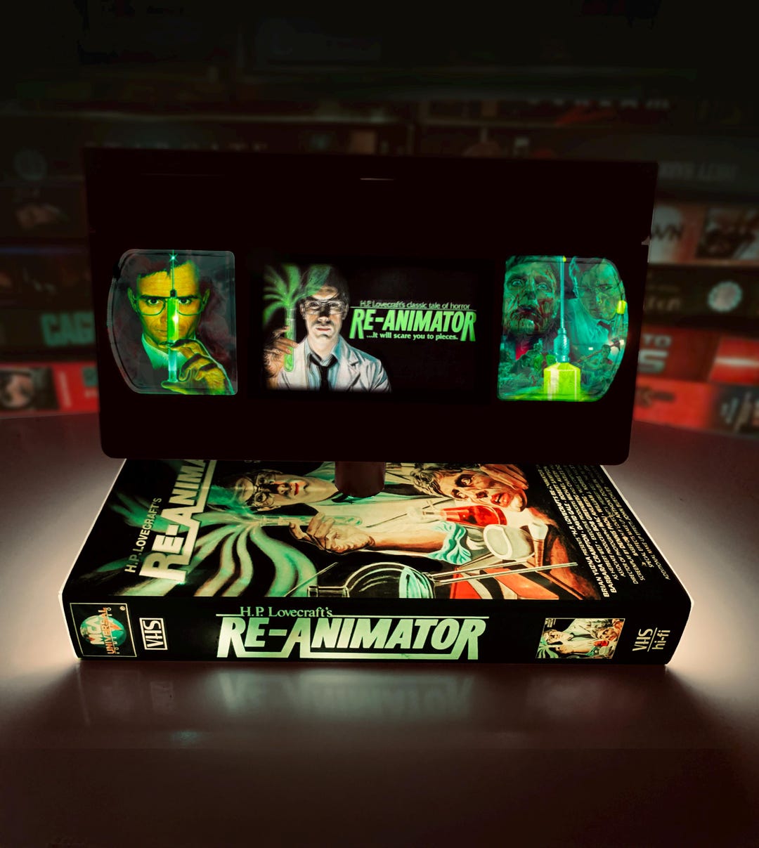 Re-animator VHS Lamp: Handmade Retro Movie Decor, H.P. Lovecraft - Etsy