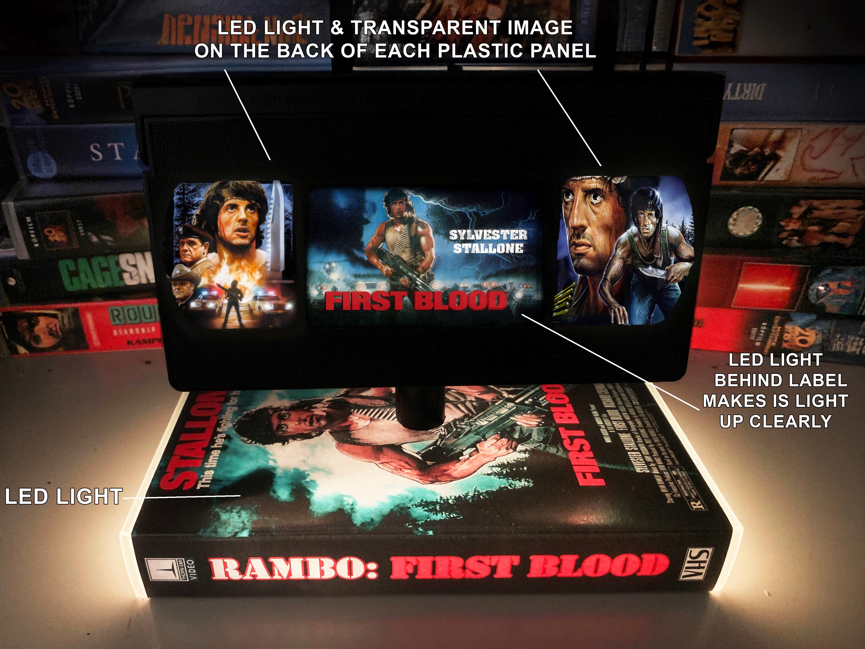 Rambo VHS Table Lamp, Handmade Retro Movie Decor, 80s-90s Nostalgia ...