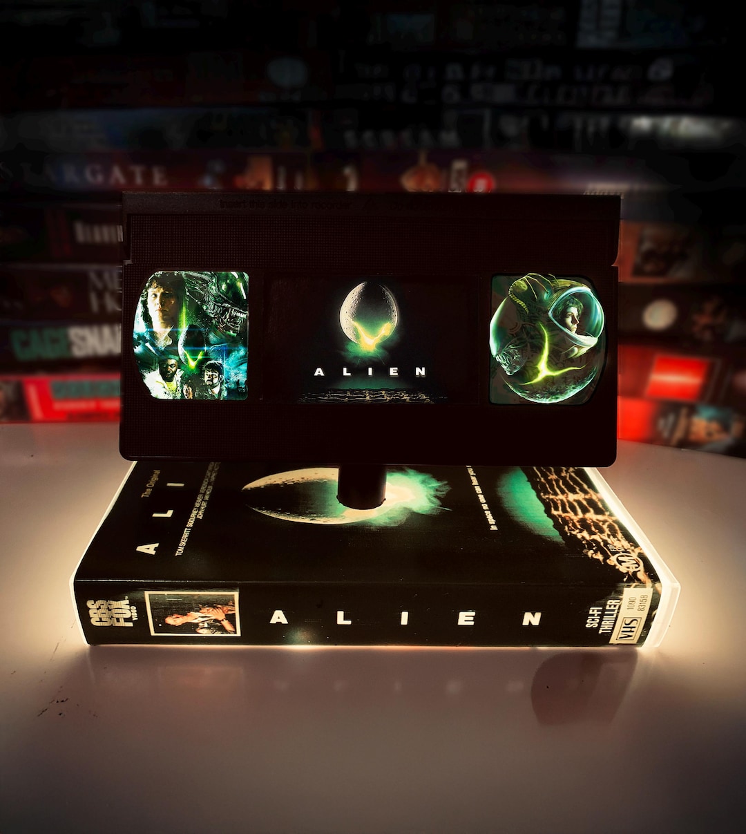 Alien VHS Table Lamp, Handmade Retro Movie Decor, 80s-90s Nostalgia ...