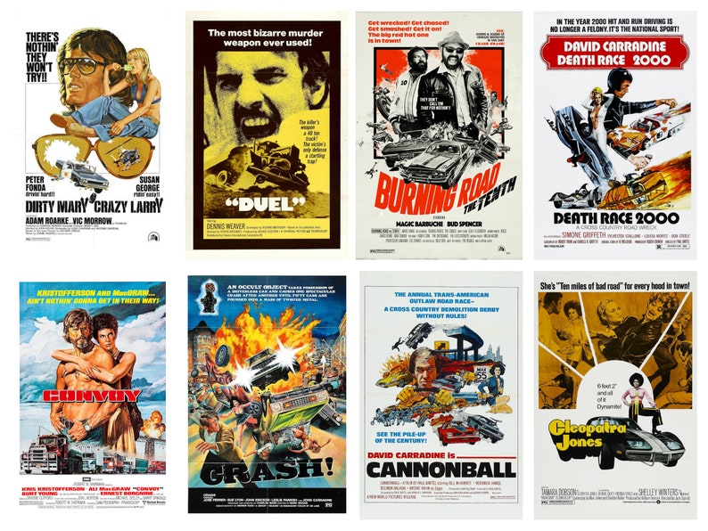Carsploitation Cult Movie Poster, Car Poster, Smashed Chased, Retro ...