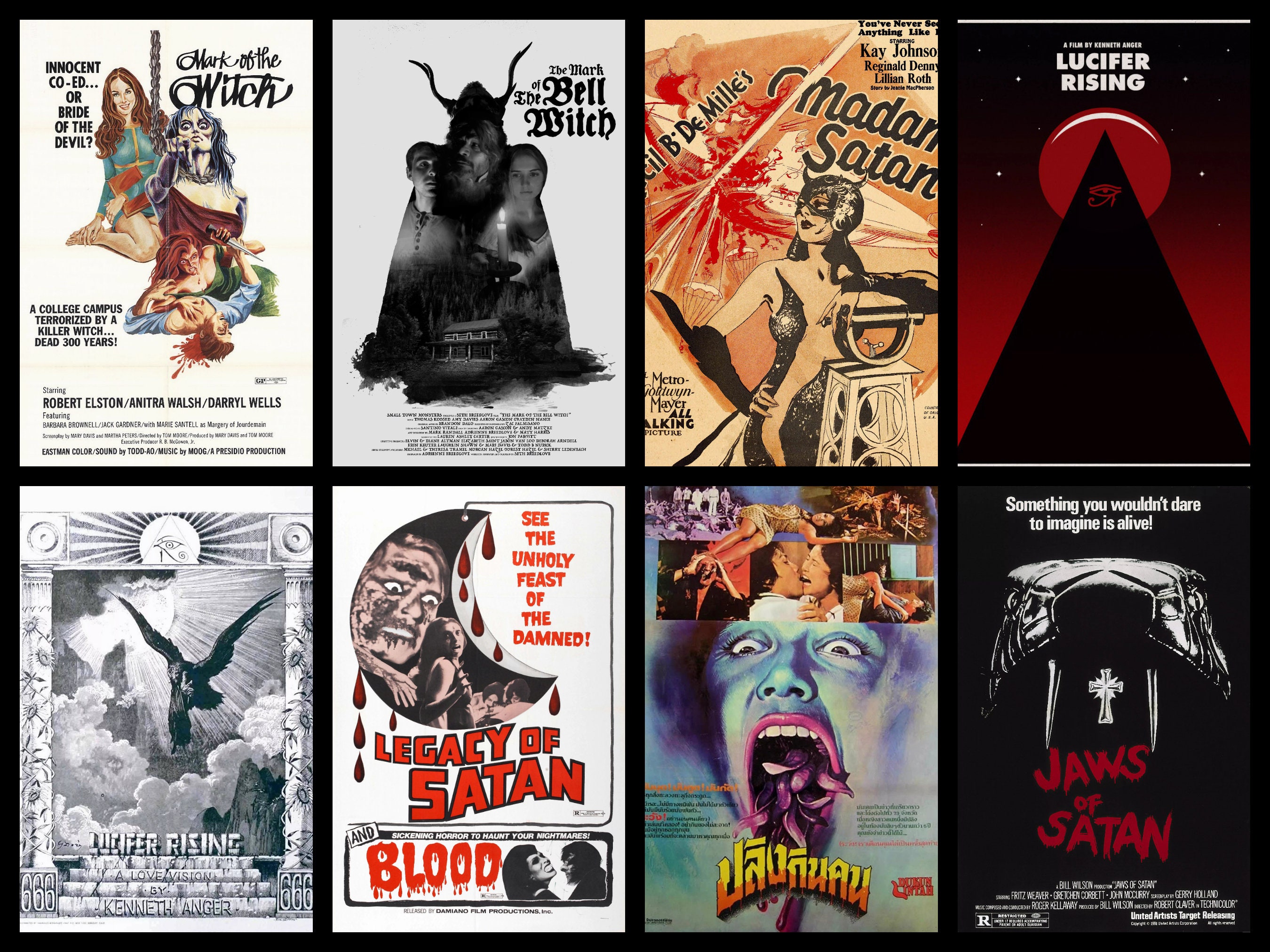 66 Witches & Demons Movie Posters Vintage Retro Horror Posters Retro ...