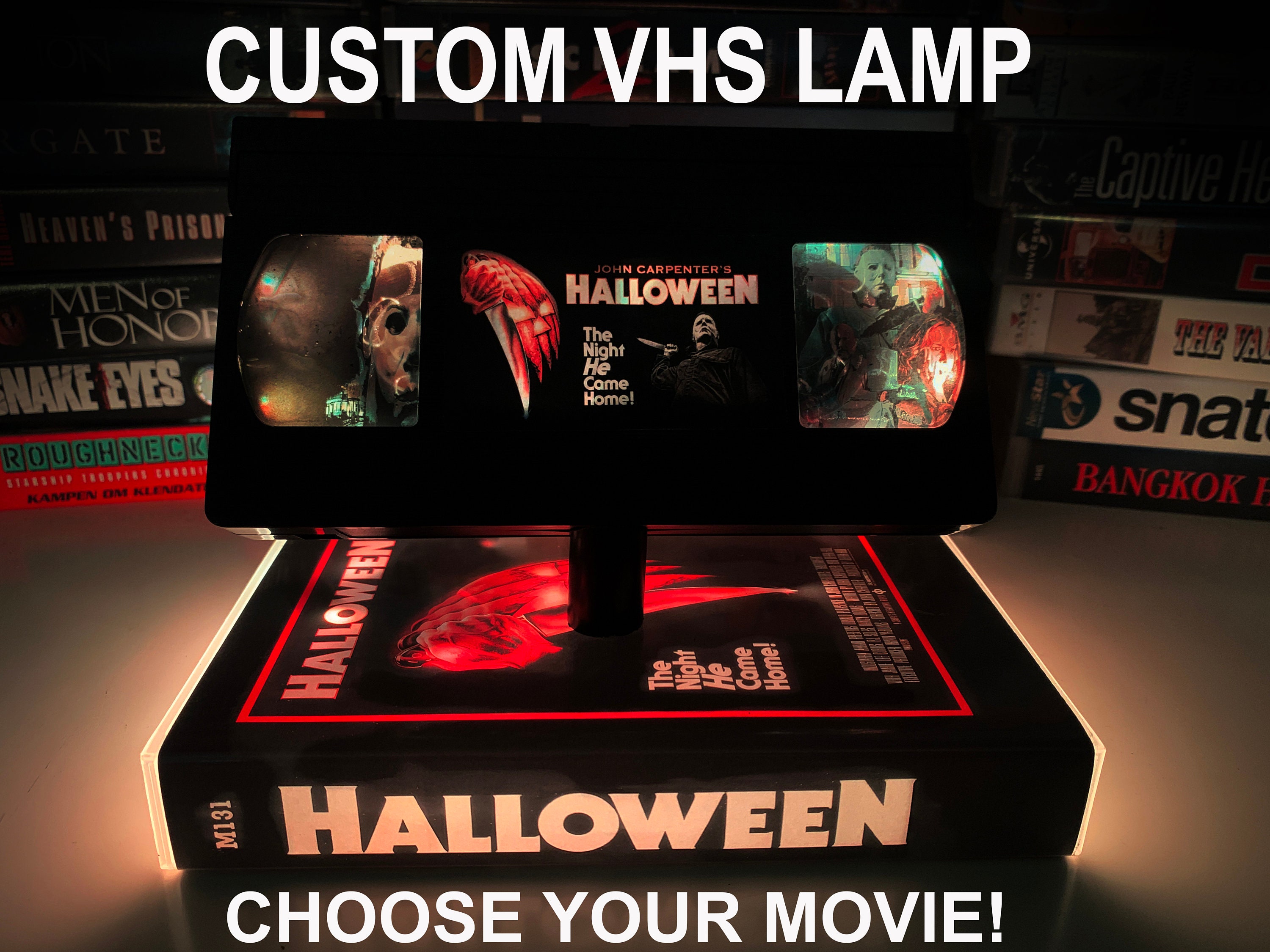 Custom VHS Lamp, Personalized VHS Lamp, VHS Movie Lamp, Lamp Tapes 80s ...