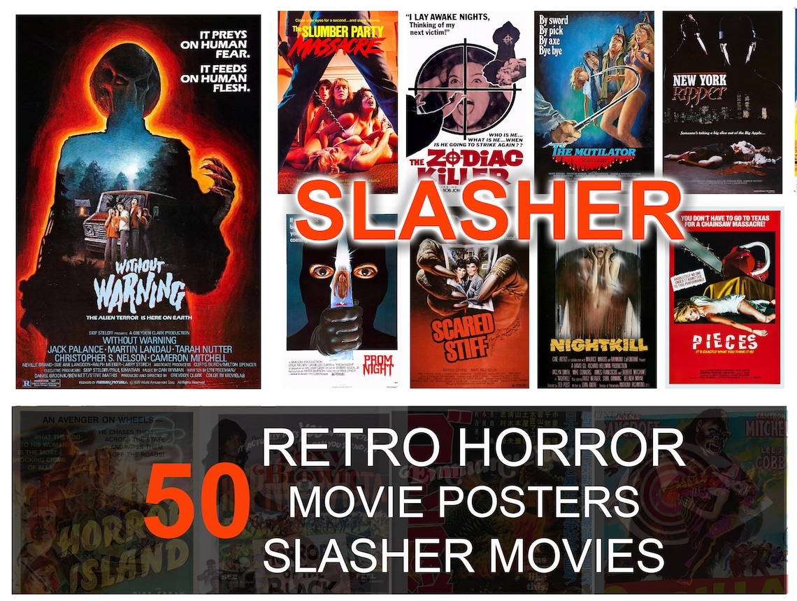 Horror Movie Poster, Slasher, Splatter, Retro Movie Poster, Vintage B ...