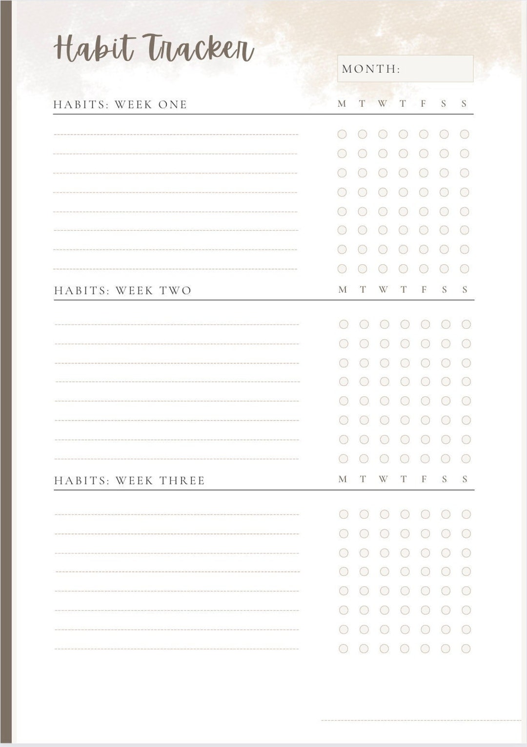 Weekly and Monthly Habit Tracker- Multiple Options - Etsy
