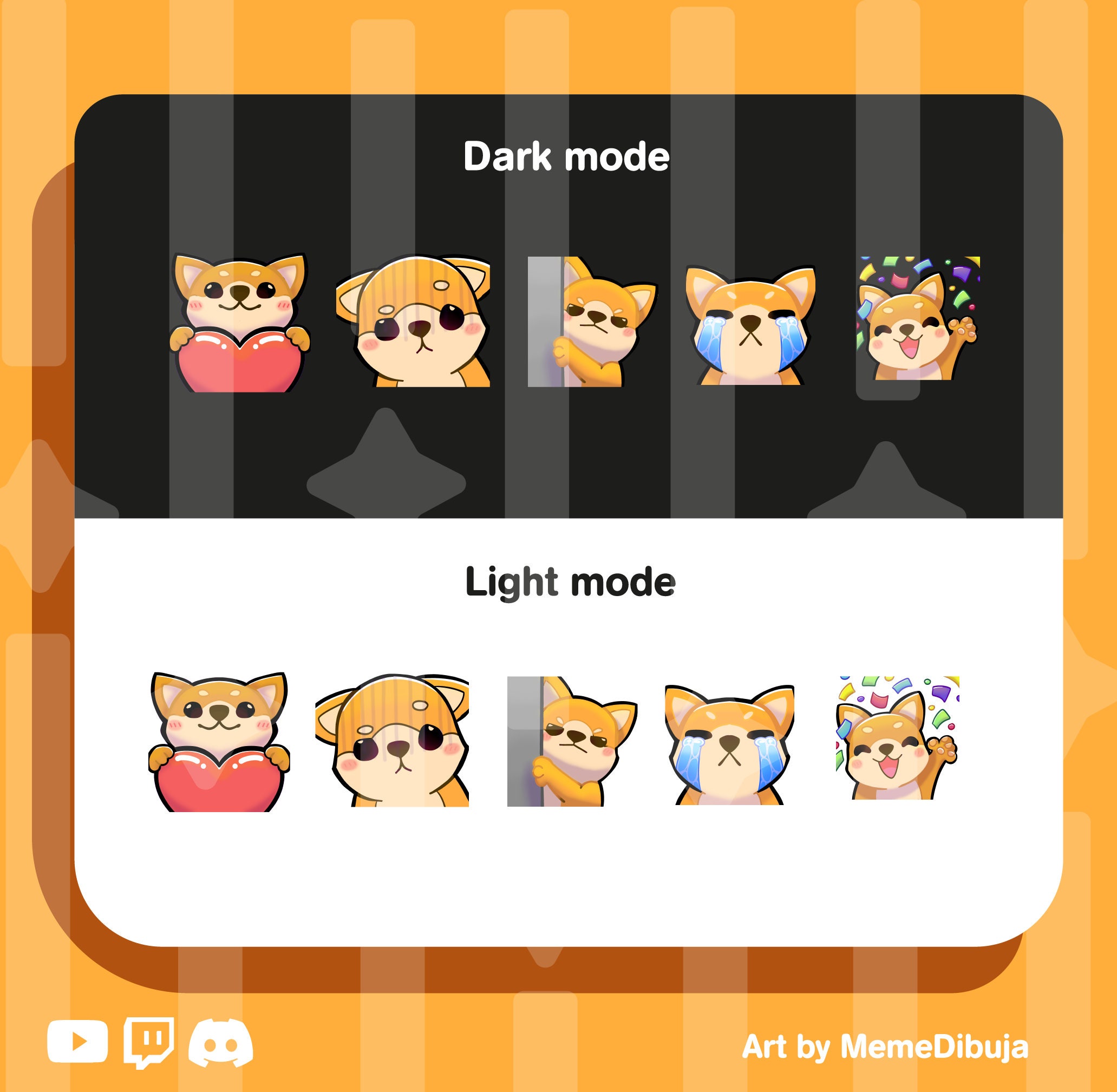 PUPPY EMOTES PACK 5 / Twitch / Discord / Youtube / Cute Puppy Emote ...
