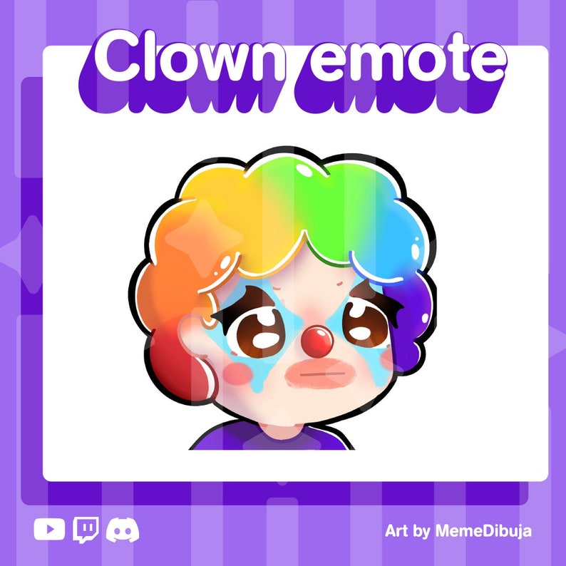 CLOWN EMOTE (5) / Twitch / Discord / Youtube / Cute Clown Emote - Etsy