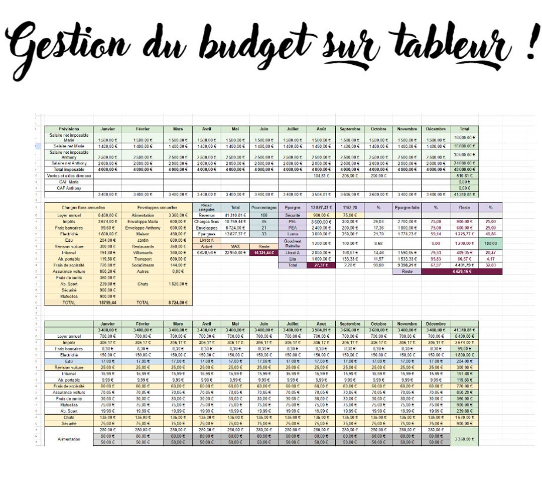 Personalized Budget Management Spreadsheet - Etsy