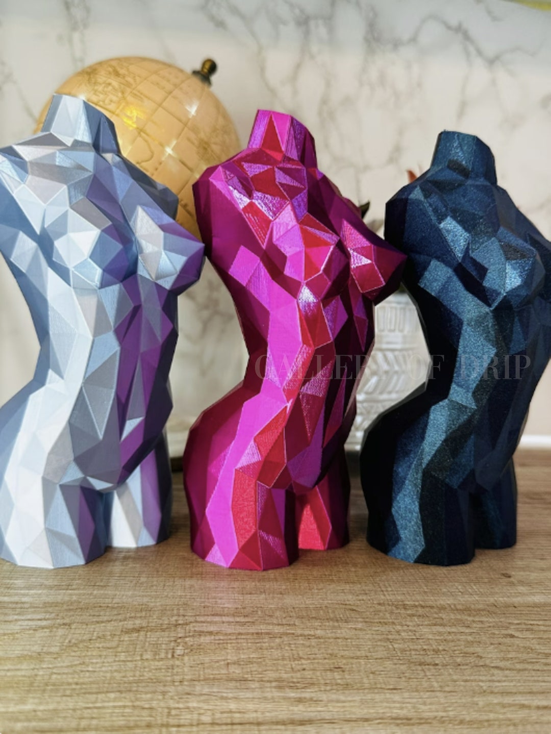Luxe Female Torso Statue Figure Low Poly Style Dazzling Unique Finish ...
