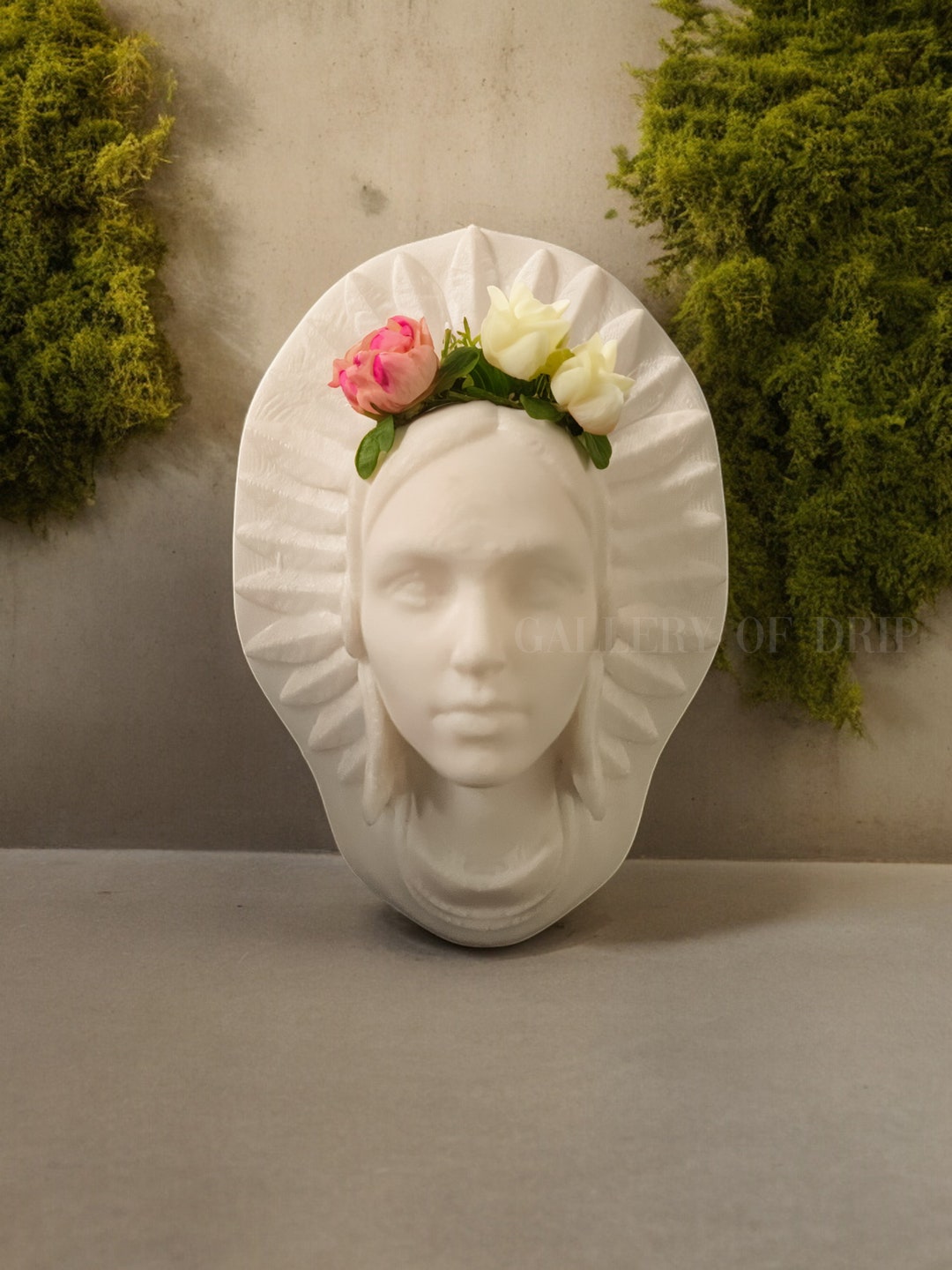 Decorative Wall Planter, Native Girl Flower Pot, Indian American Woman ...