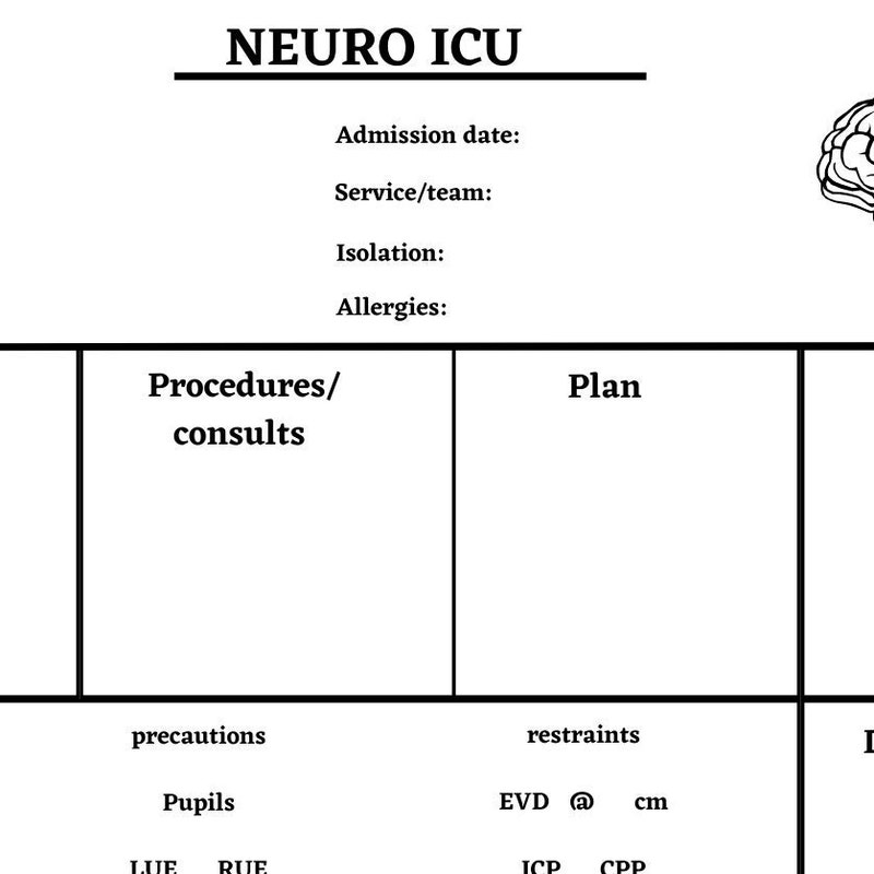 Neuro Icu Report Sheet - Etsy