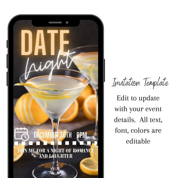 Date Night Itinerary Template - Etsy