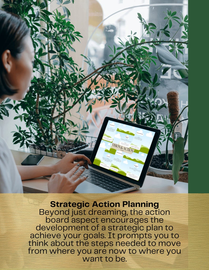 Vision Board With Action Steps Template, Instant Download, Printable or ...