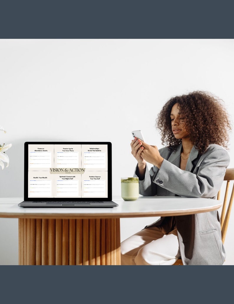 Vision Board With Action Steps Template, Instant Download, Printable or ...