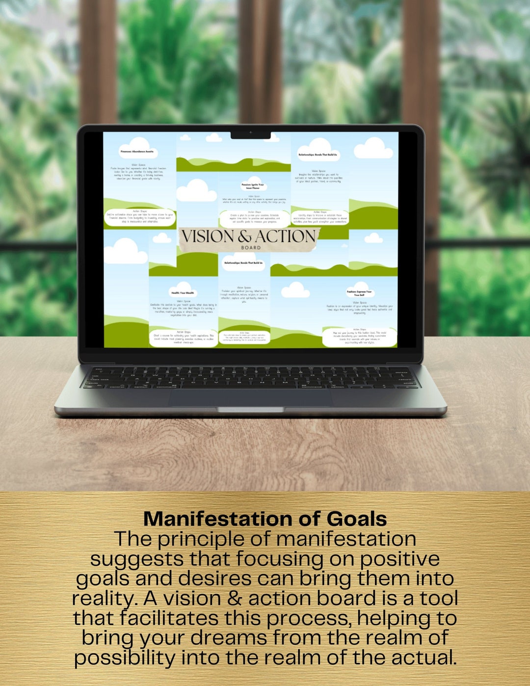 Vision & Action Board Template, Instant Download, Printable or Edit ...