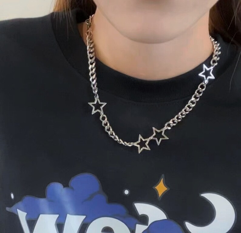 Cyber Y2k Star Necklace Star Necklace Acubi Jewelry - Etsy