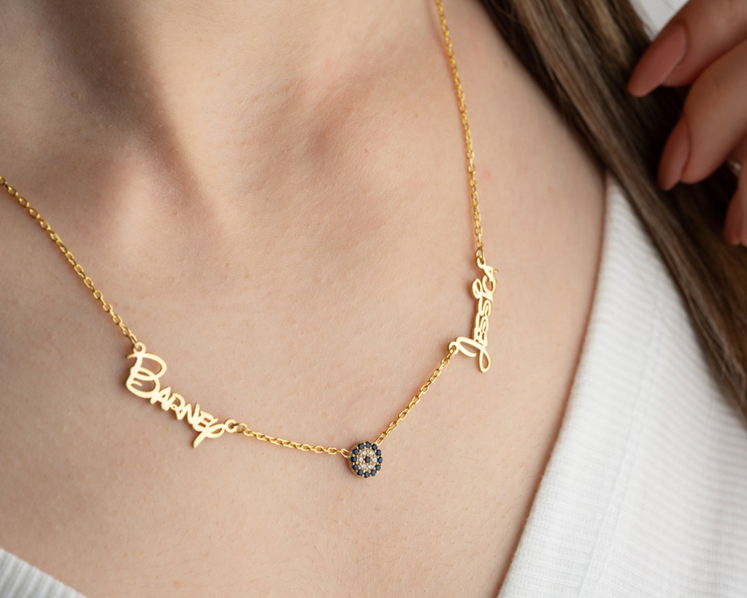 Personalized Guardian Multi Names Necklace Two Name Necklace - Etsy