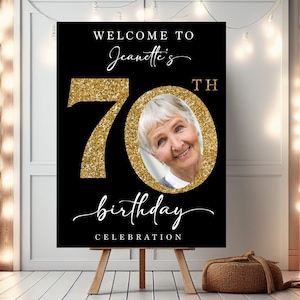 70th Birthday Party Custom Welcome Sign 70th Birthday Celebration 70th ...