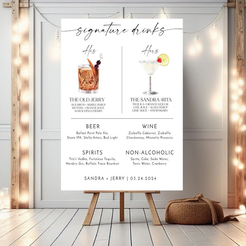 Custom Drink Sign - Etsy