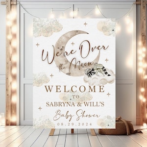 Baby Shower Welcome Sign Over the Moon Theme Custombaby Shower Welcome ...