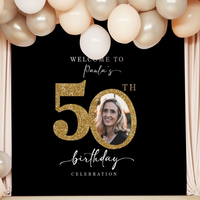 50th Birthday Backdrop - Etsy