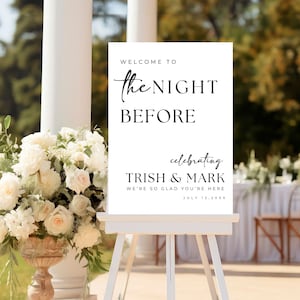 Custom Rehearsal Dinner Welcome Sign: the Night Before - Etsy