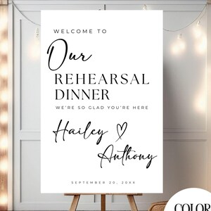Custom Rehearsal Dinner Welcome Sign Personalized Wedding Rehearsal ...