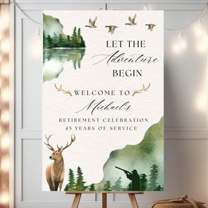 Hunting Retirement Welcome Sign Retirement Party Hunter Retirement ...
