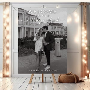 Wedding Weekend Custom Welcome Sign Welcome Party Entrance Sign Elegant ...