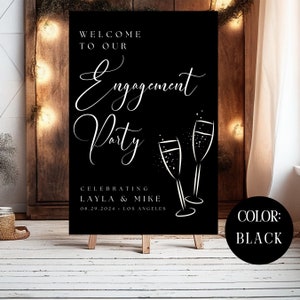 Engagement Party Welcome Sign Custom Engagement Entrance Party Sign ...