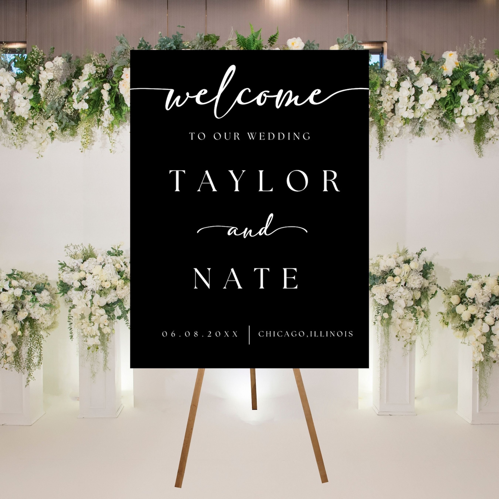 Elegant Wedding Welcome Sign Custom Personalized Welcome Sign for ...