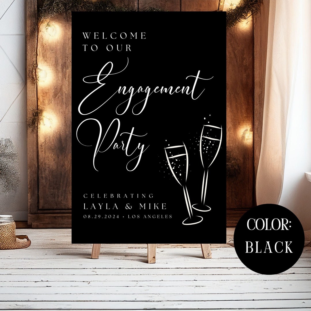 Custom Engagement Party Welcome Sign Engagement Entrance Party Sign ...