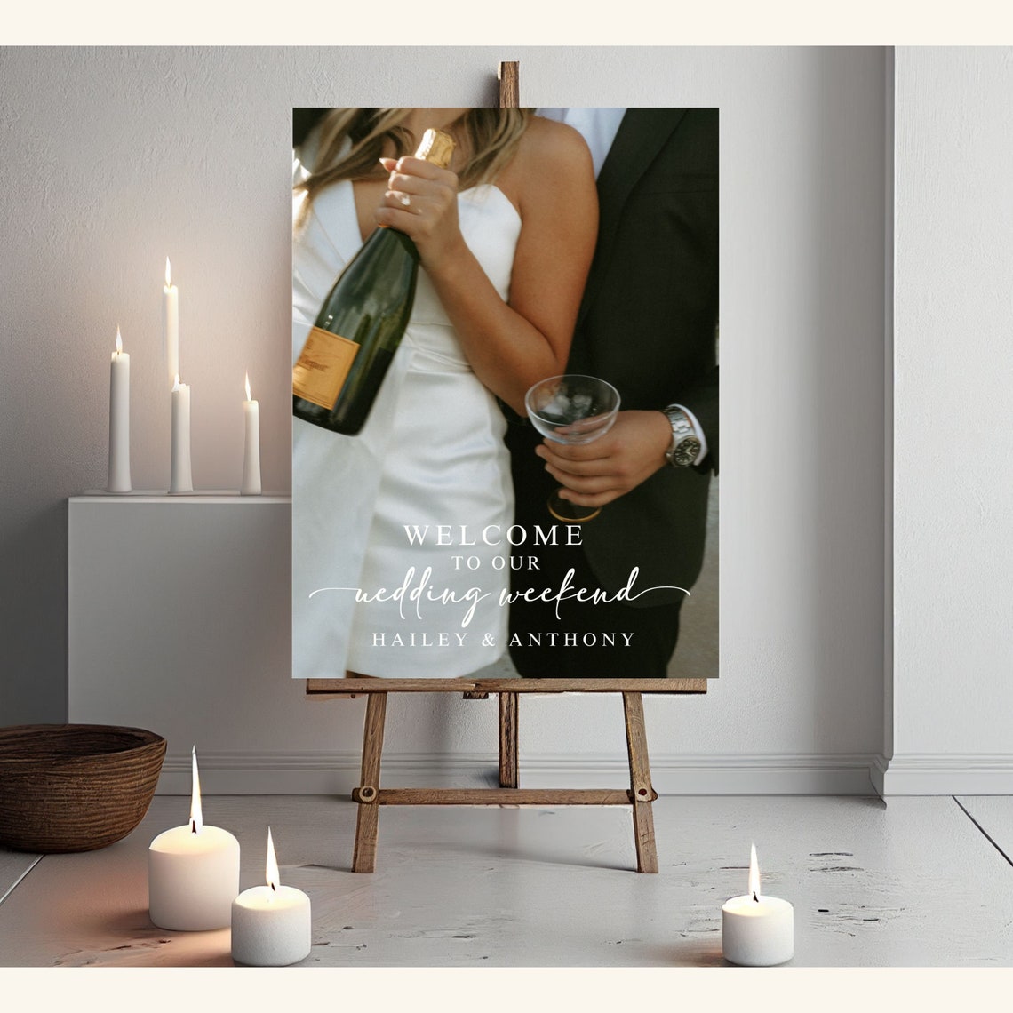 Wedding Welcome Party Sign Wedding Weekend Custom Welcome Sign Elegant ...