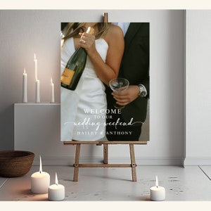 Wedding Weekend Custom Welcome Sign Welcome Party Entrance Sign Elegant ...
