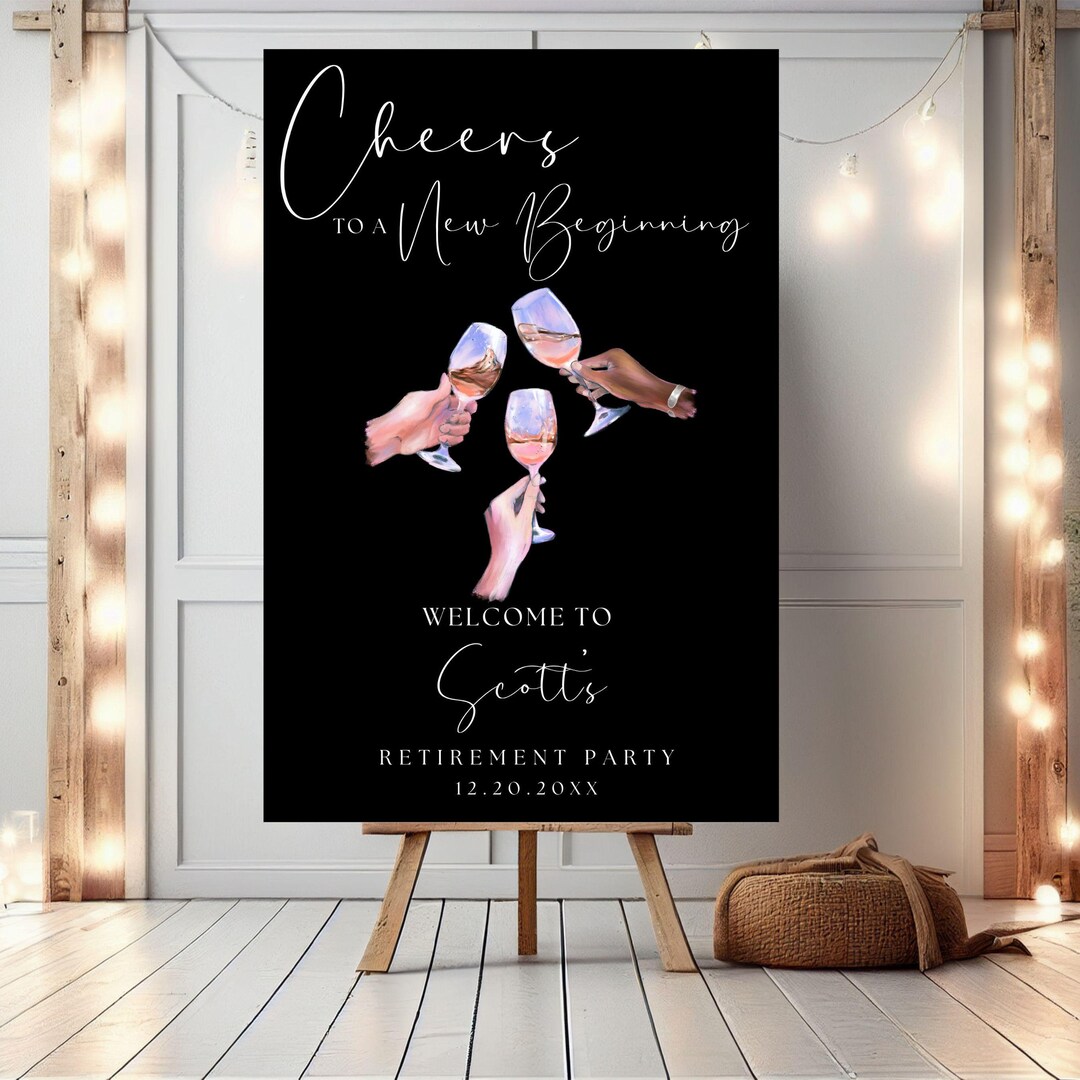 Retirement Cheers Welcome Sign Farewell Retirement Party Entrance Sign ...