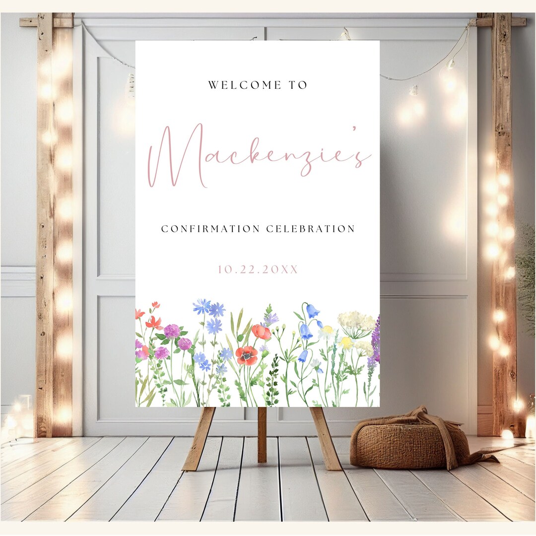 Floral Confirmation Welcome Sign Custom Confirmation Sign Girl ...
