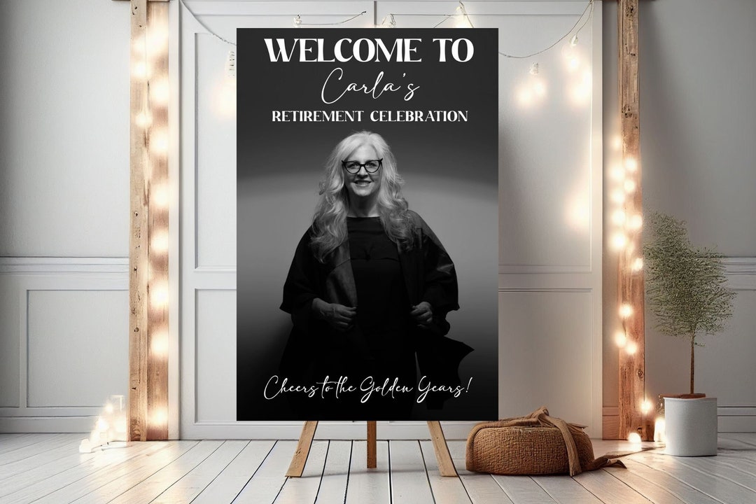 Retirement Welcome Sign Custom Retirement Sign Retirement Party Decor ...