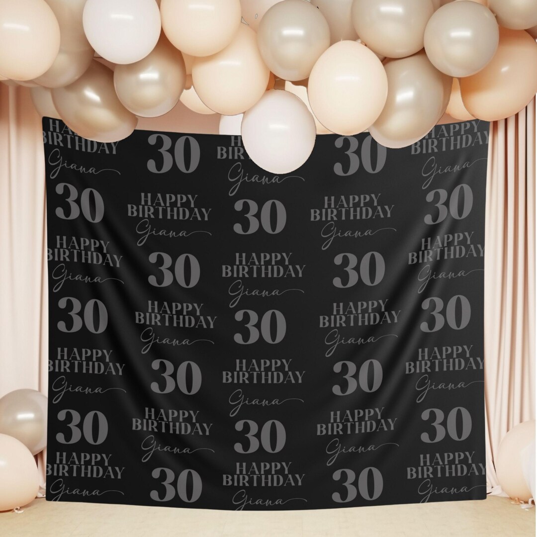 30th Birthday Backdrop Welcome Party Tapestry Personalized 30th ...