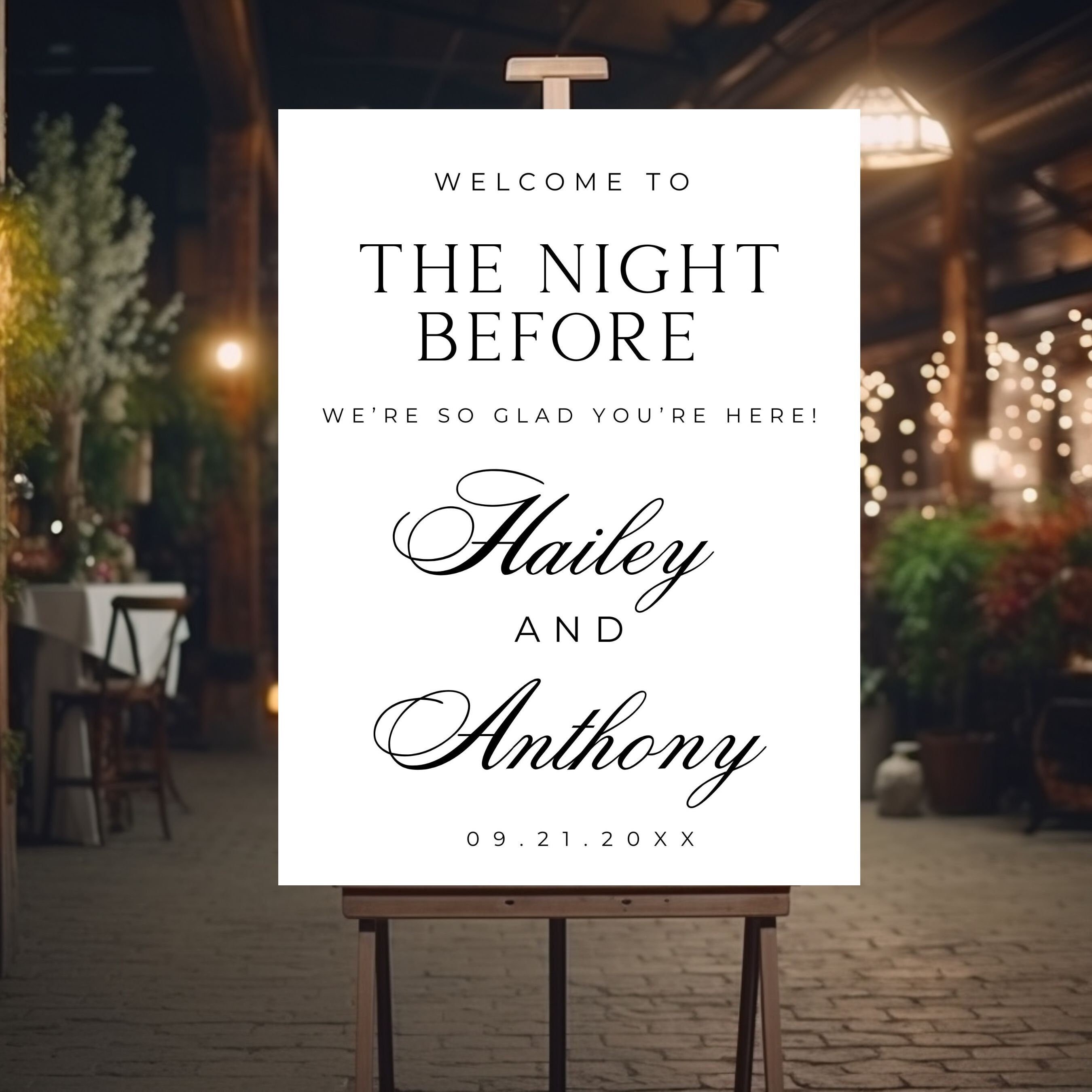 The Night Before Custom Welcome Sign Custom Rehearsal Dinner Welcome ...