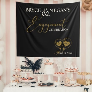 Custom Engagement Party Backdrop Engagement Celebration Backdrop Custom ...