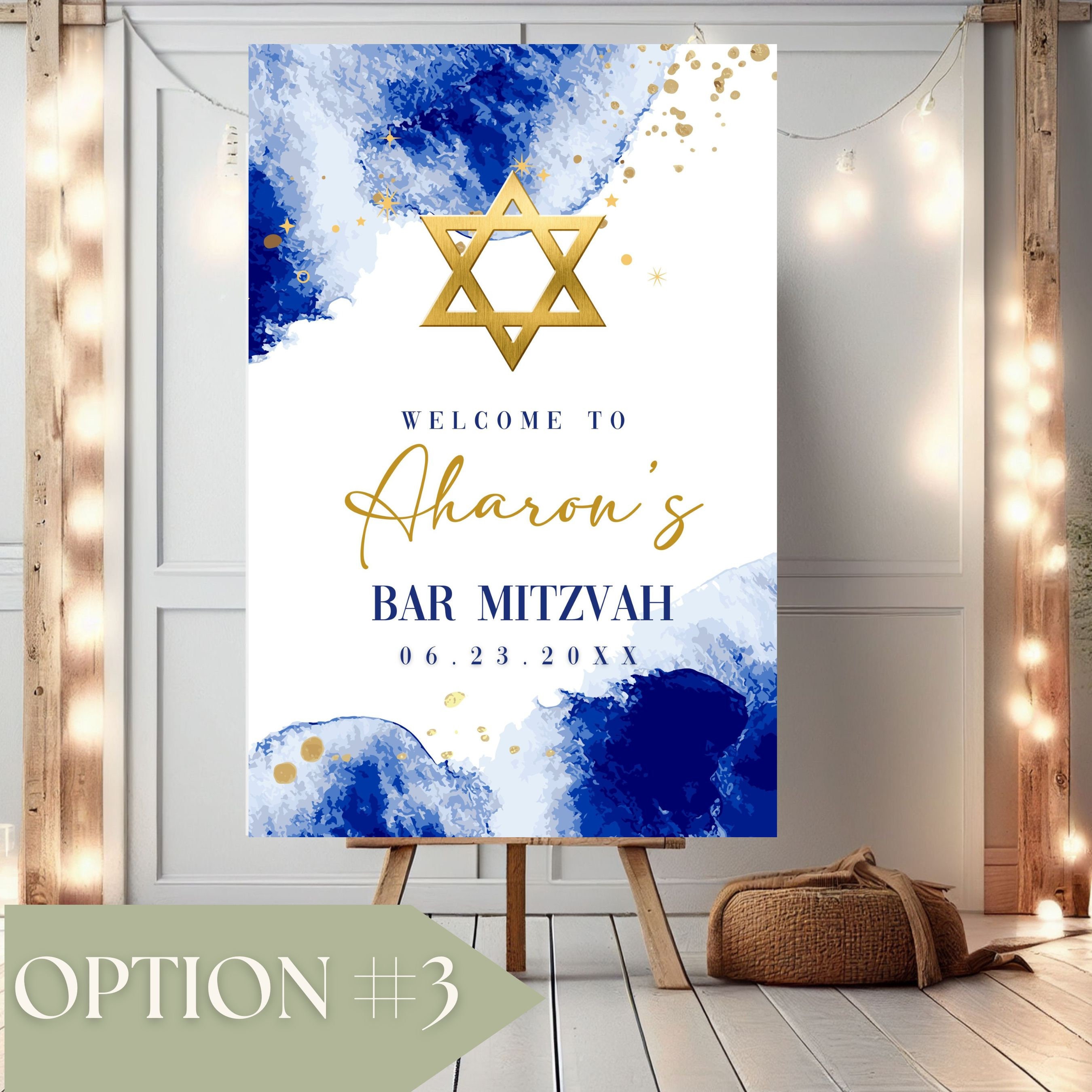 Custom Bar Mitzvah Welcome Sign Personalized Bar Mitzvah Sign Mitzvah ...