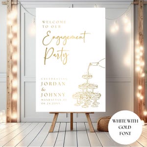 Engagement Party Welcome Sign Custom Engagement Entrance Party Sign ...