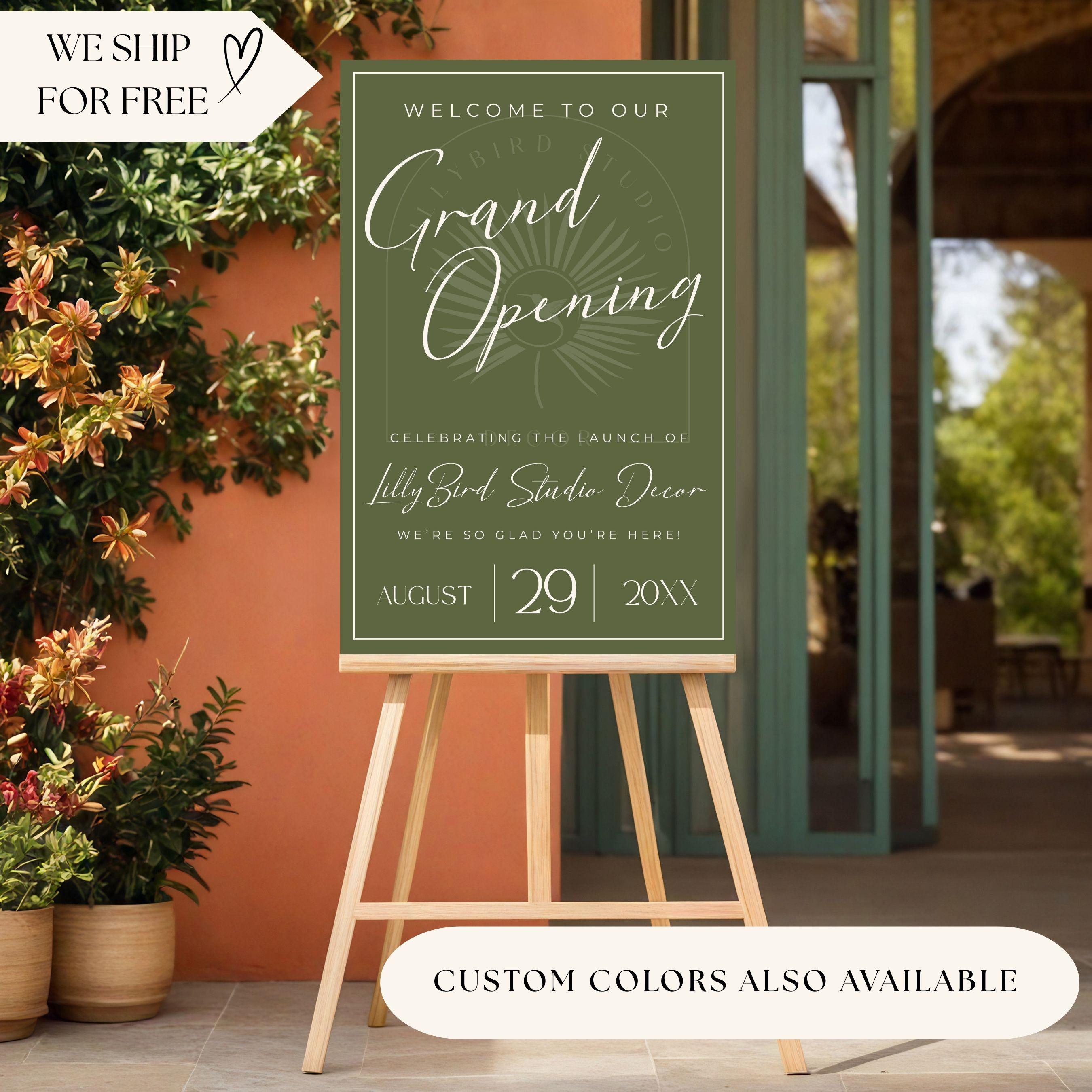 Custom Grand Opening Welcome Sign Custom Shop Launch Sign Commercial ...