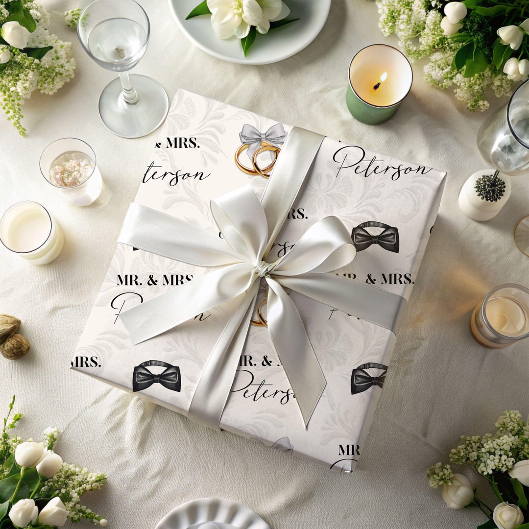 Wedding Gift Wrapping Paper Personalized Bridal Shower Gift Wrap ...