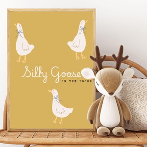 Silly Goose Nursery Print Nursery Goose Nursery Wall Art Goose Kids ...