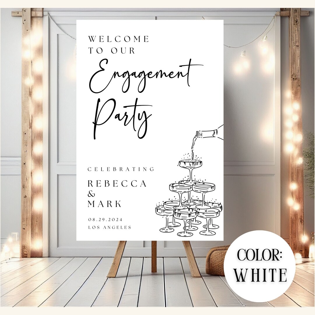 Engagement Party Welcome Sign Custom Engagement Entrance Party Sign ...