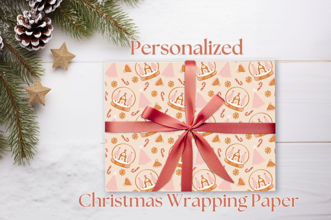 Personalized Holiday Wrapping Paper Pastel Christmas Gift Wrapping ...