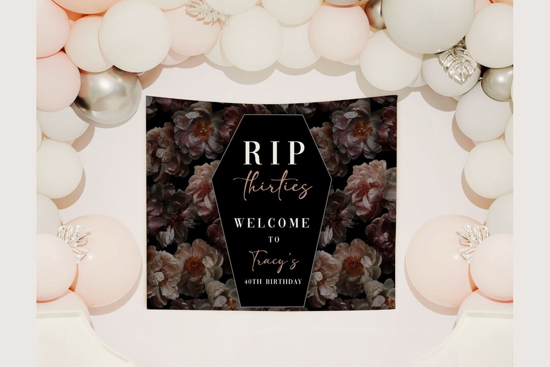 RIP 30s Birthday Backdrop Welcome Party Tapestry 40th Birthday Party ...