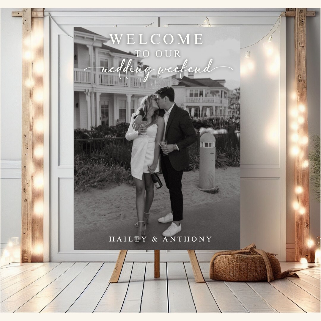 Wedding Weekend Custom Welcome Sign Welcome Party Entrance Sign Elegant ...